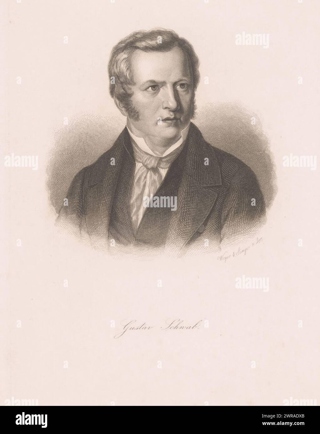Portrait of Gustav Schwab, print maker: August Weger, print maker ...