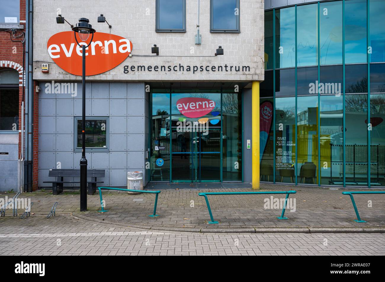 Evere, Brussels Capital Region, Belgium, March 2, 2024 - Facade of the ...