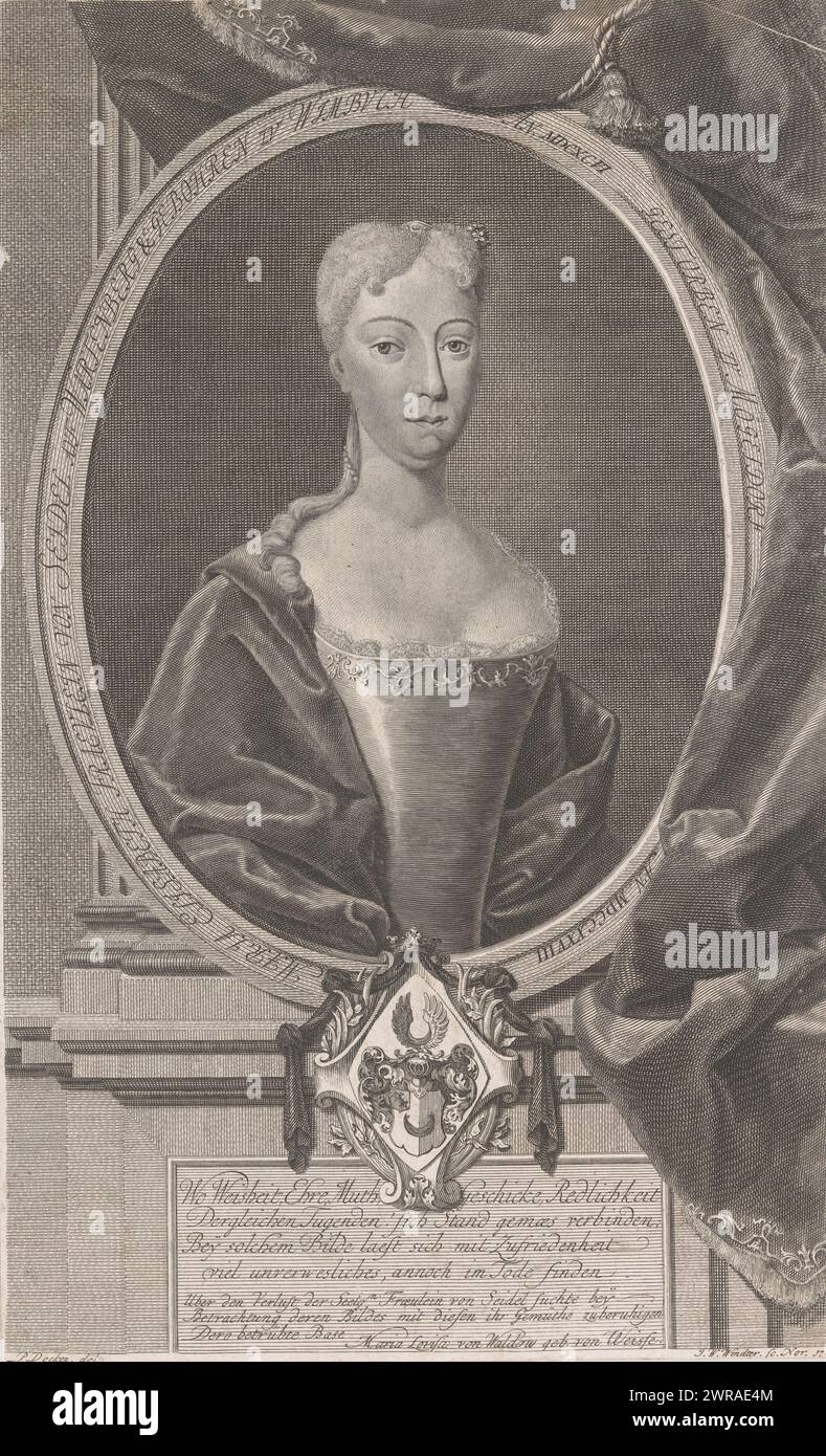 Portrait of Maria Elisabeth von Seidel, print maker: Johann Wilhelm ...