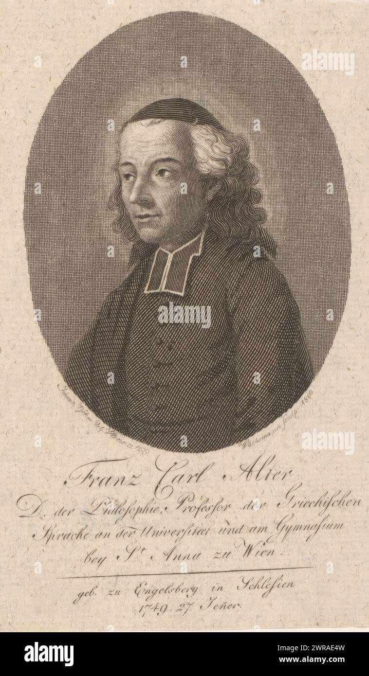 Portrait of Franz Carl Alter, print maker: Anton Wachsmann, after ...