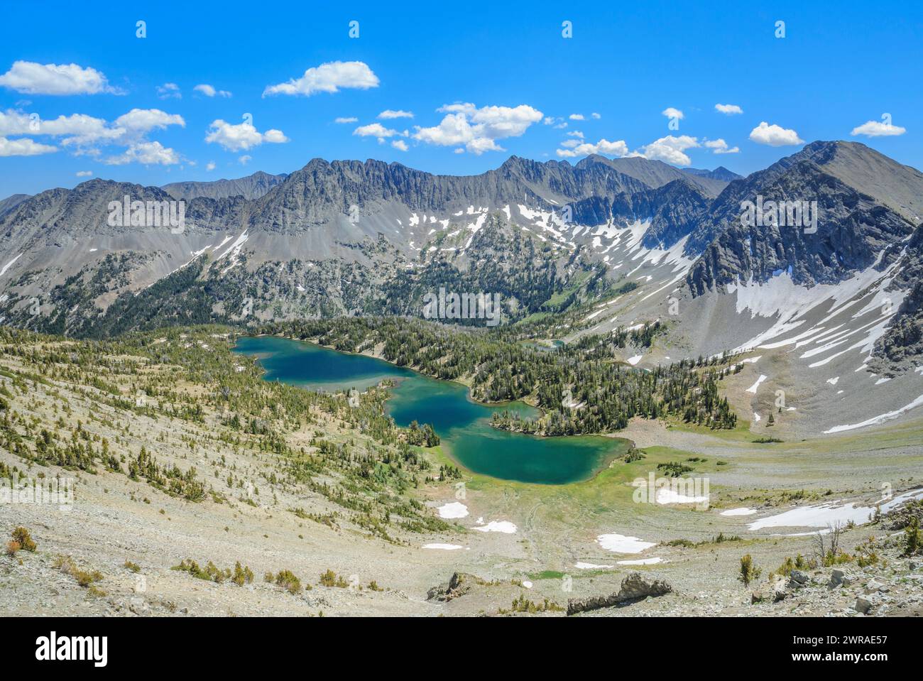 campfire lake below the crazy mountains in the headwaters of the sweet ...