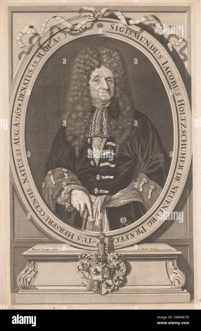 Portrait of Sigismund Jacob Holtzschuher, print maker: Andreas Matthäus ...