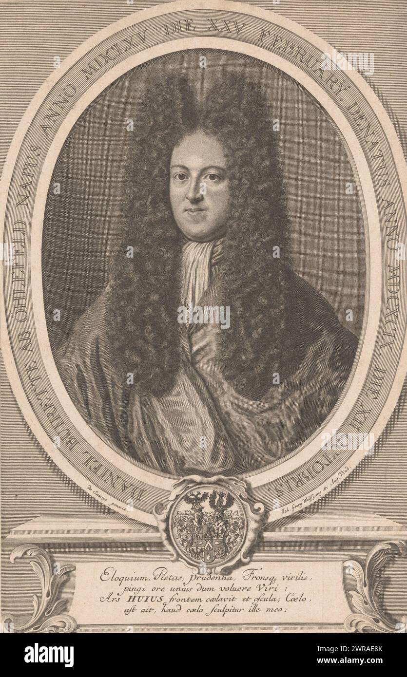 Portrait of Daniel Buirette von Oehlefeld, print maker: Johann Georg ...
