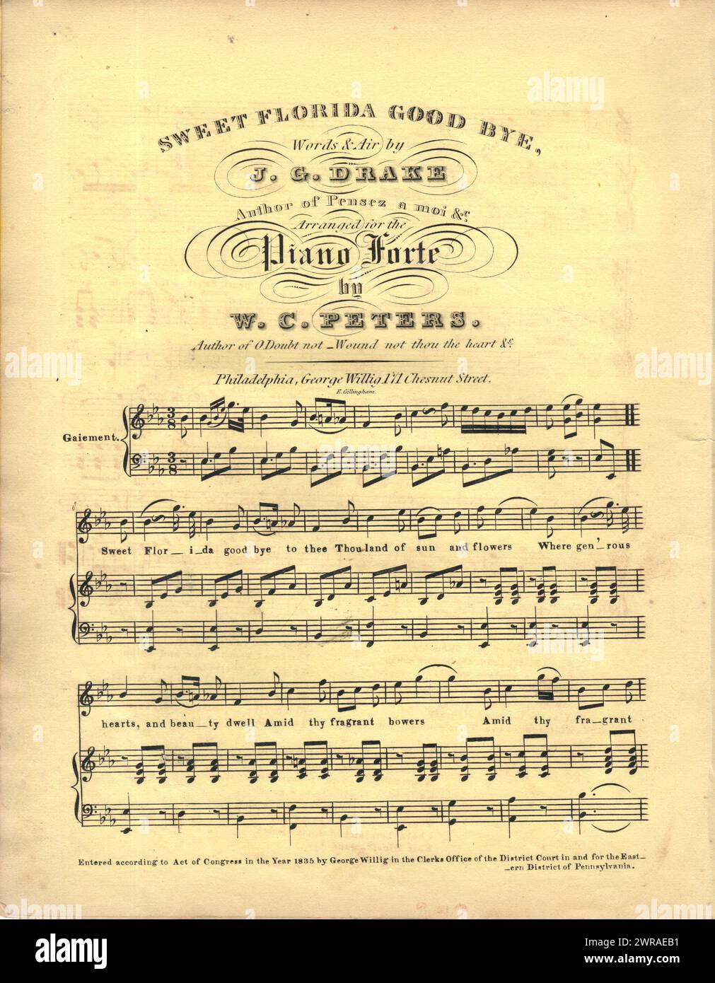 Florida sheet music hi-res stock photography and images - Alamy