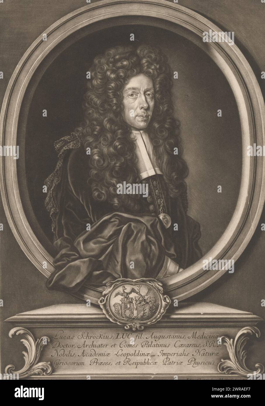 Portrait of Lucas Schröck, with caption in German., print maker: Elias ...