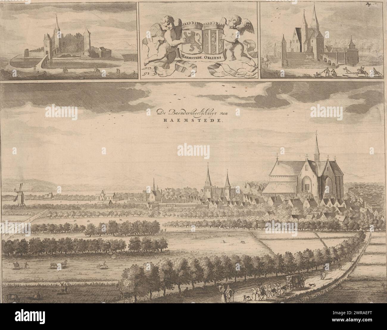 View of Haamstede, The Baenderlordship of Haemstede (title on object ...