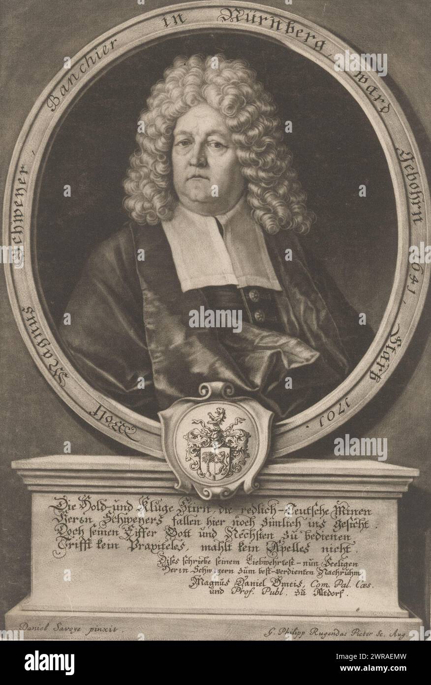 Portrait of Wolf Magnus Schweyer, With poem of praise in German., print ...