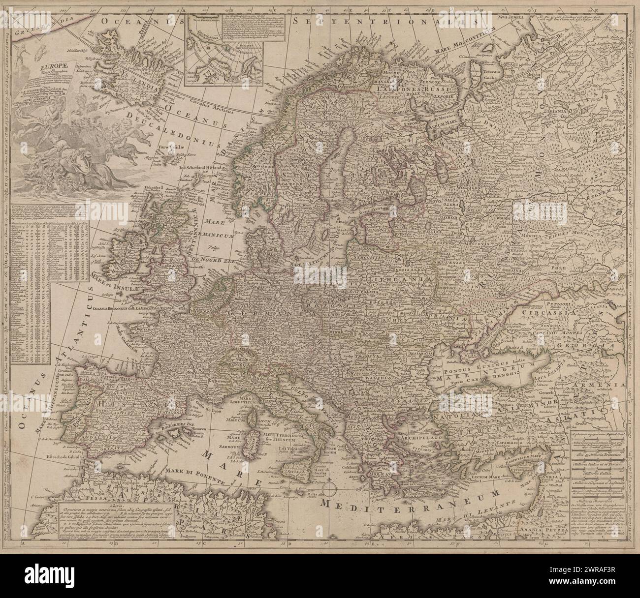 Map of Europe, Europae in tabula geographica delineatio admentem ...