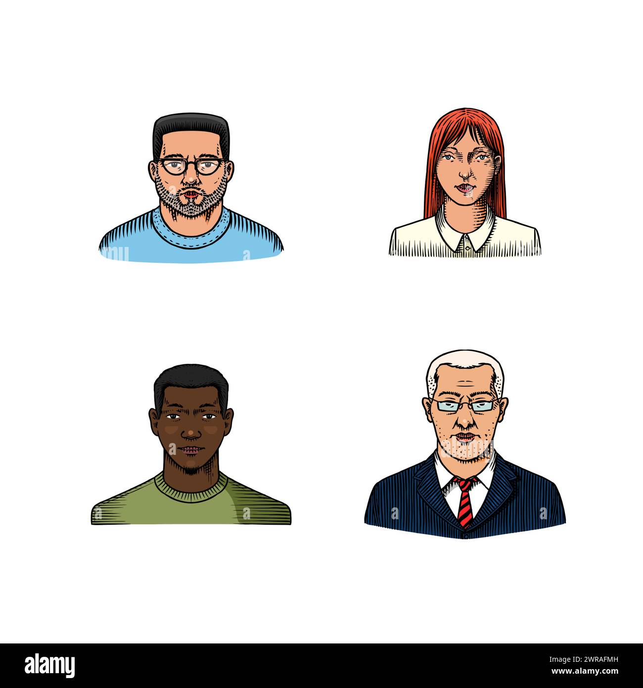 Human Avatars Collection. Faces of people. Characters set. Happy ...