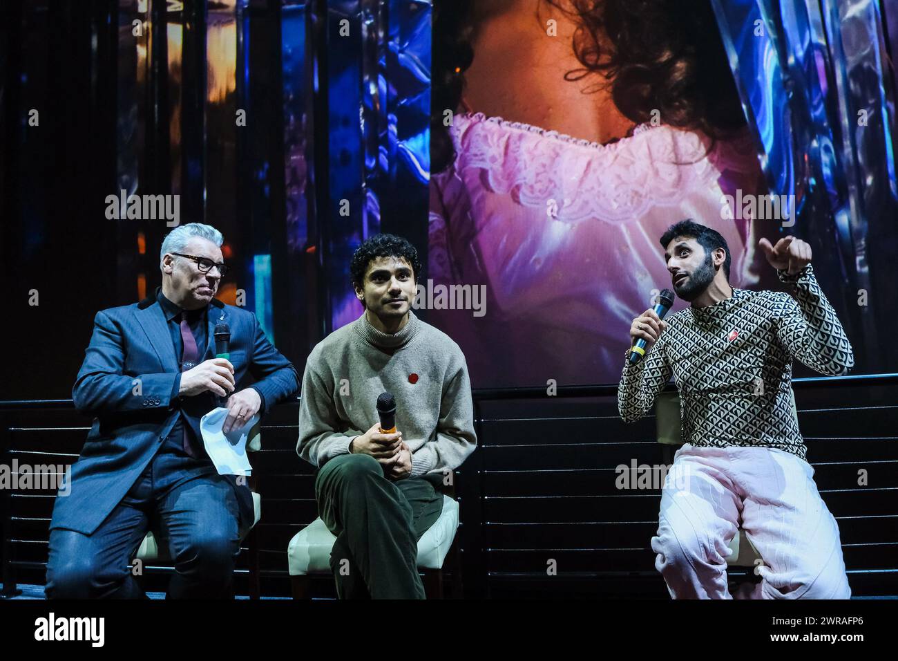 London, UK. Bilal Hasna and Amrou Al-Kadhi photographed during Mark ...