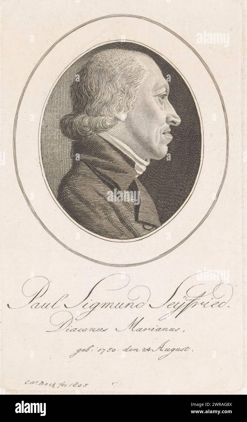 Portrait of Paul Sigmund Seyfried, print maker: Christoph Wilhelm Bock ...