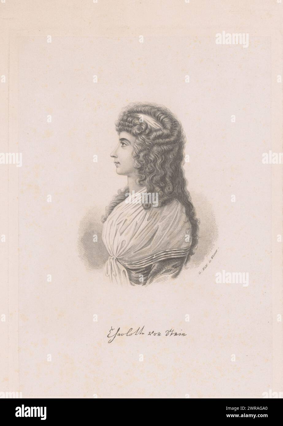 Portrait of Charlotte von Stein, print maker: Georg Wolf, Weimar, 1830 ...