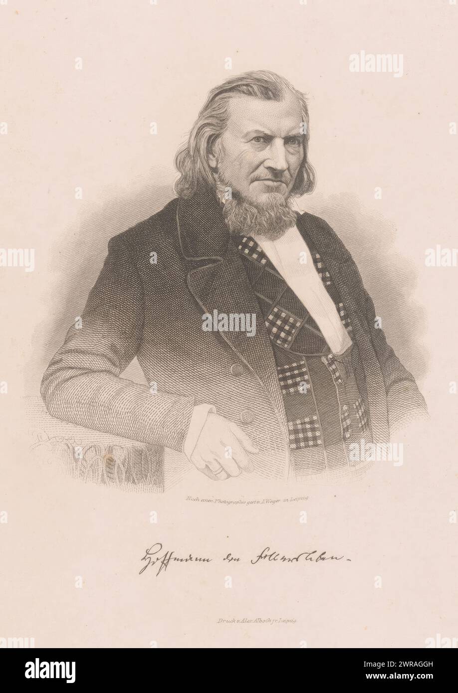 Portrait of August Heinrich Hoffmann von Fallersleben, print maker ...