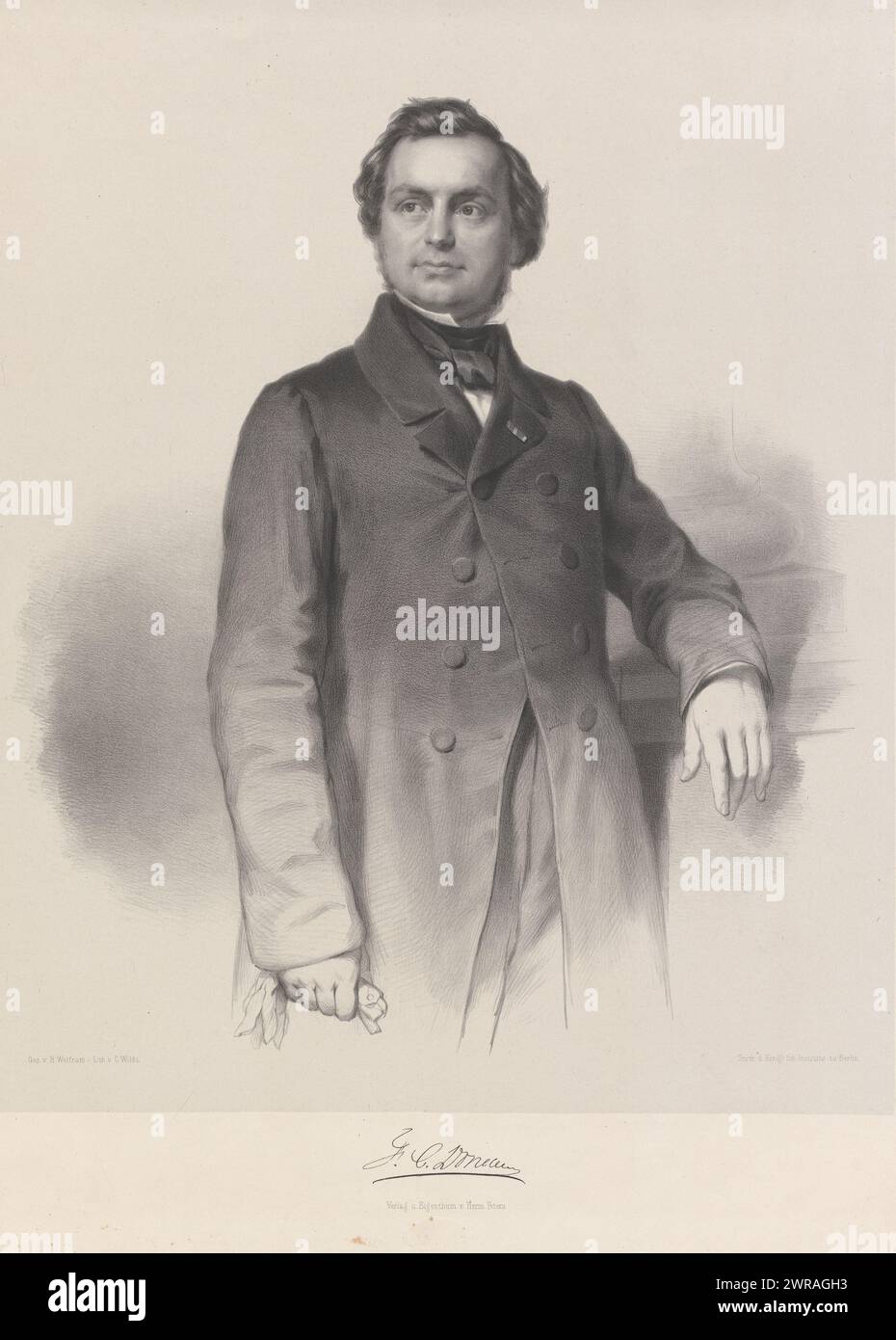 Portrait of Franciscus Cornelis Donders, Signature in facsimile., print ...