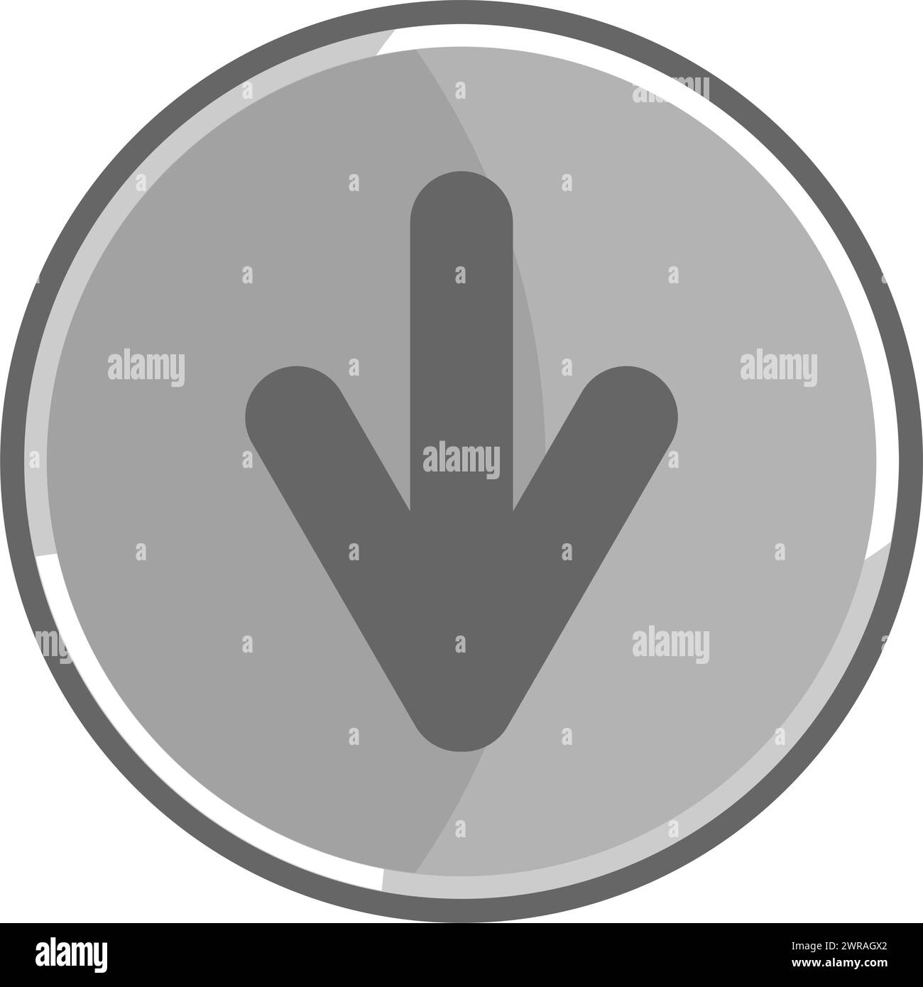 Down arrow metallic icon. Down arrow gray icon Stock Vector Image & Art ...