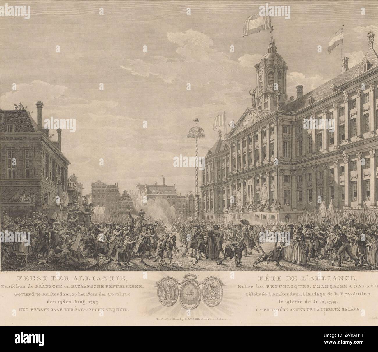 Alliance Party on Dam Square, 1795, Feast of the Alliance, Between the ...