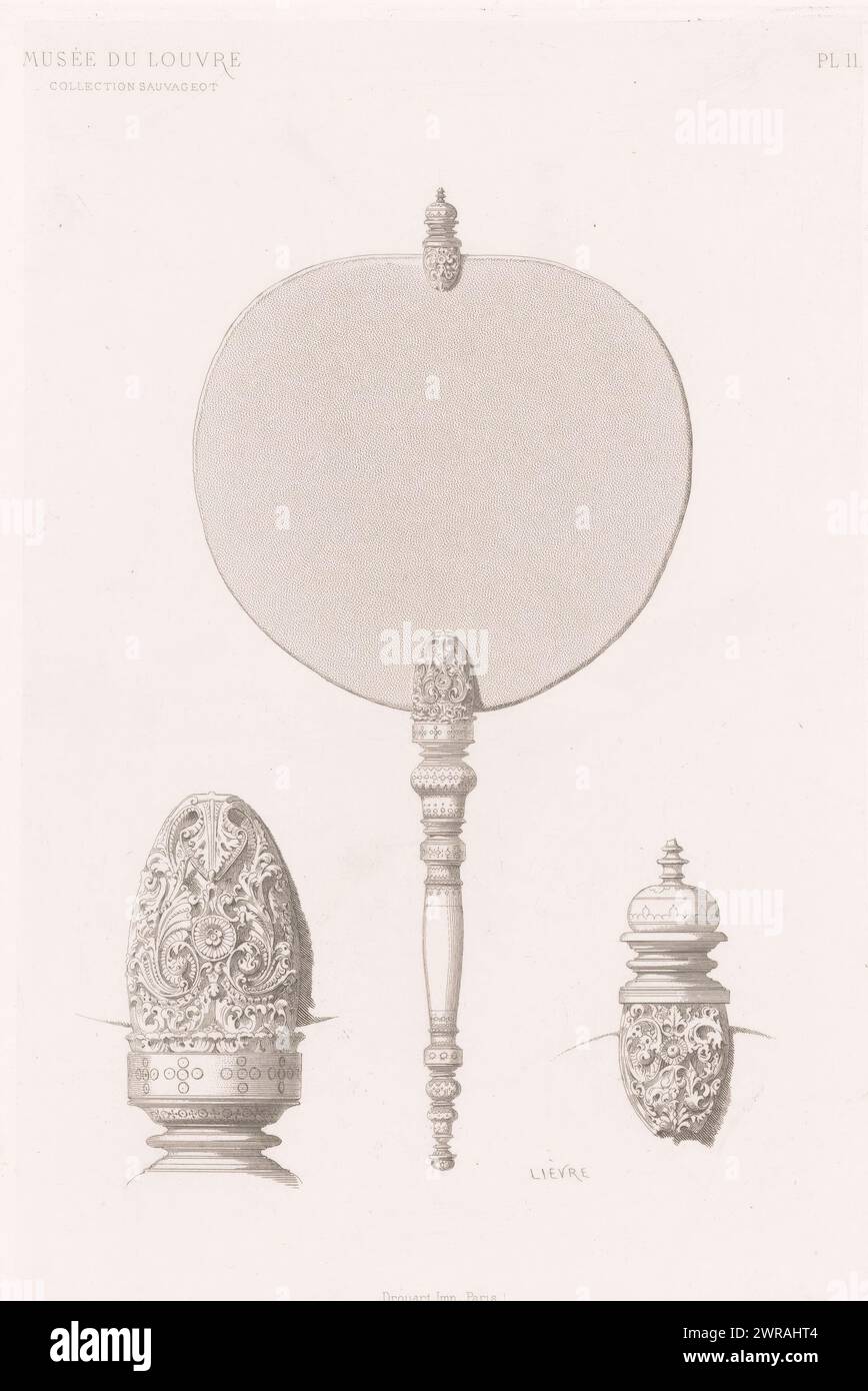 Fan, Numbered top right: PL. 11., print maker: Edouard Lièvre, printer ...