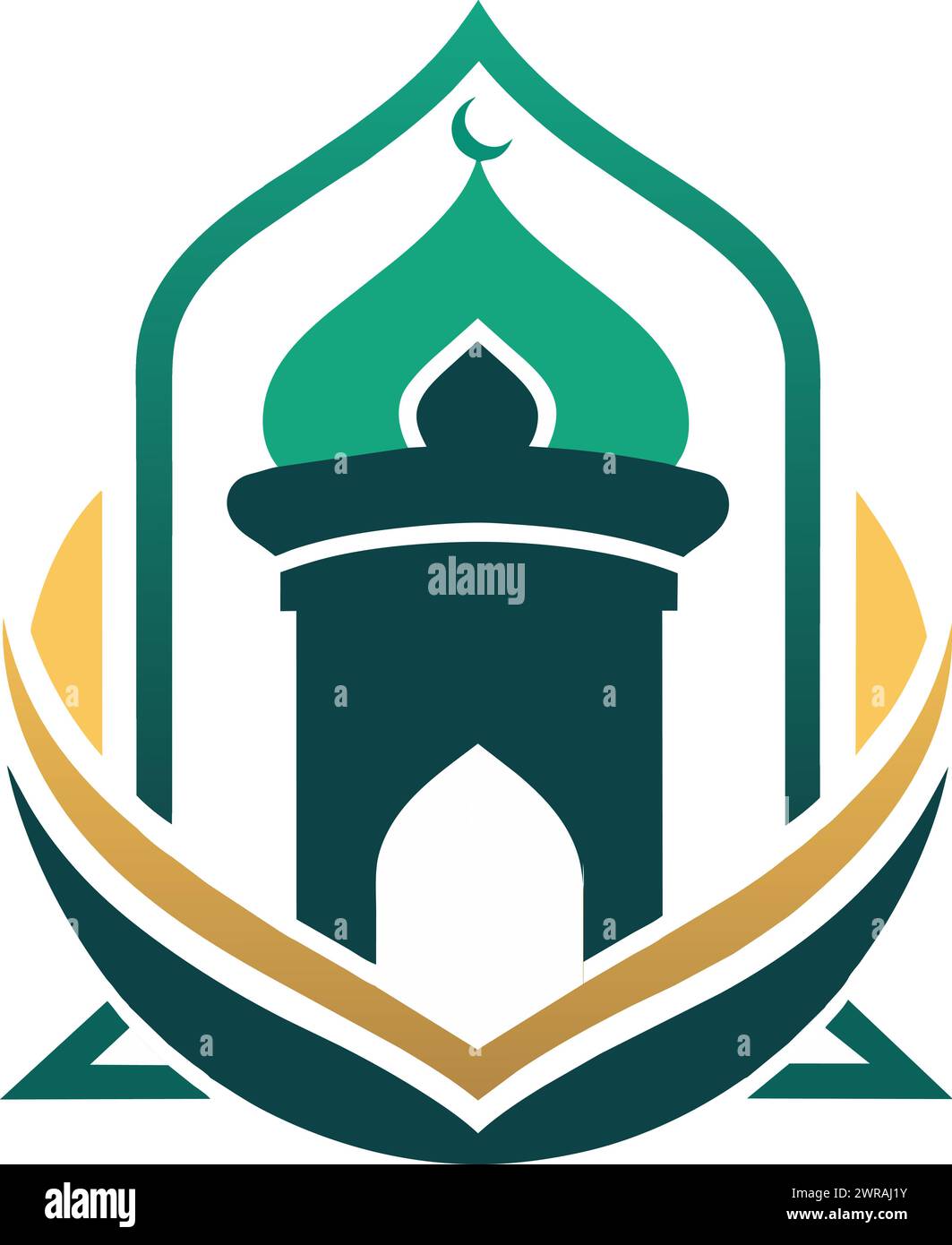 Vectorized Islamic Minimalist Logo, Clean White Background Stock Vector ...