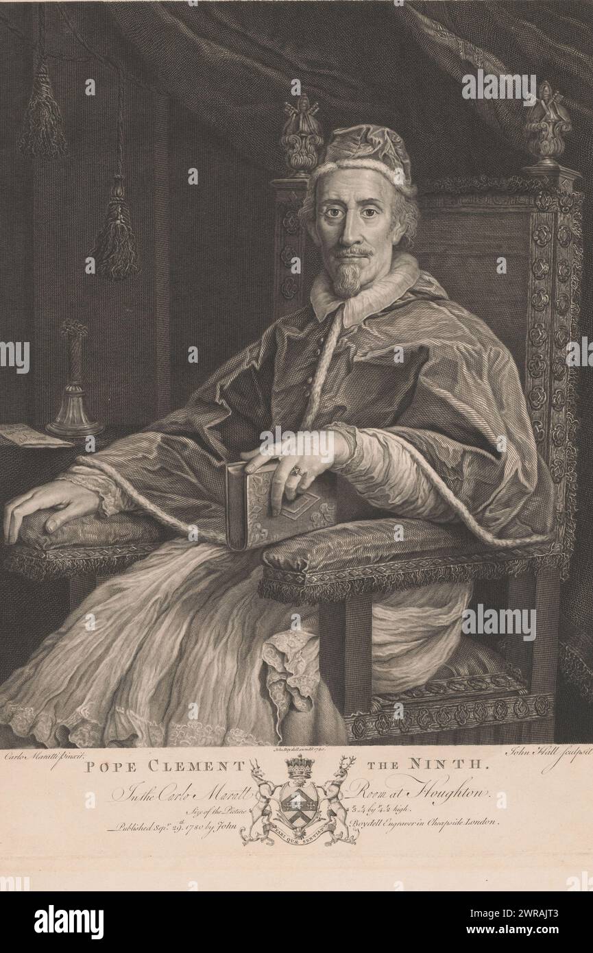 Portrait of Pope Clement IX, Text in English in the bottom margin ...