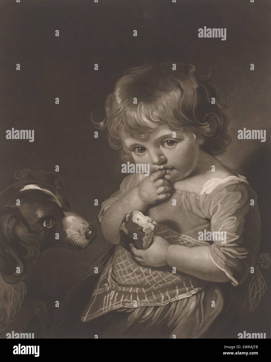 Girl with cake and a dog, The Cake in Danger (title on object ...