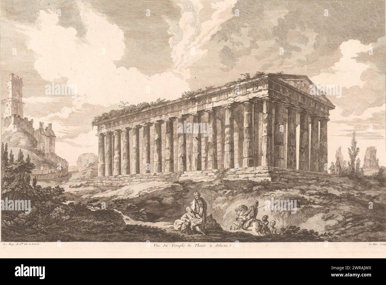 View of the Temple of Hephaistos, Vue du Temple de Thesée à Athene ...