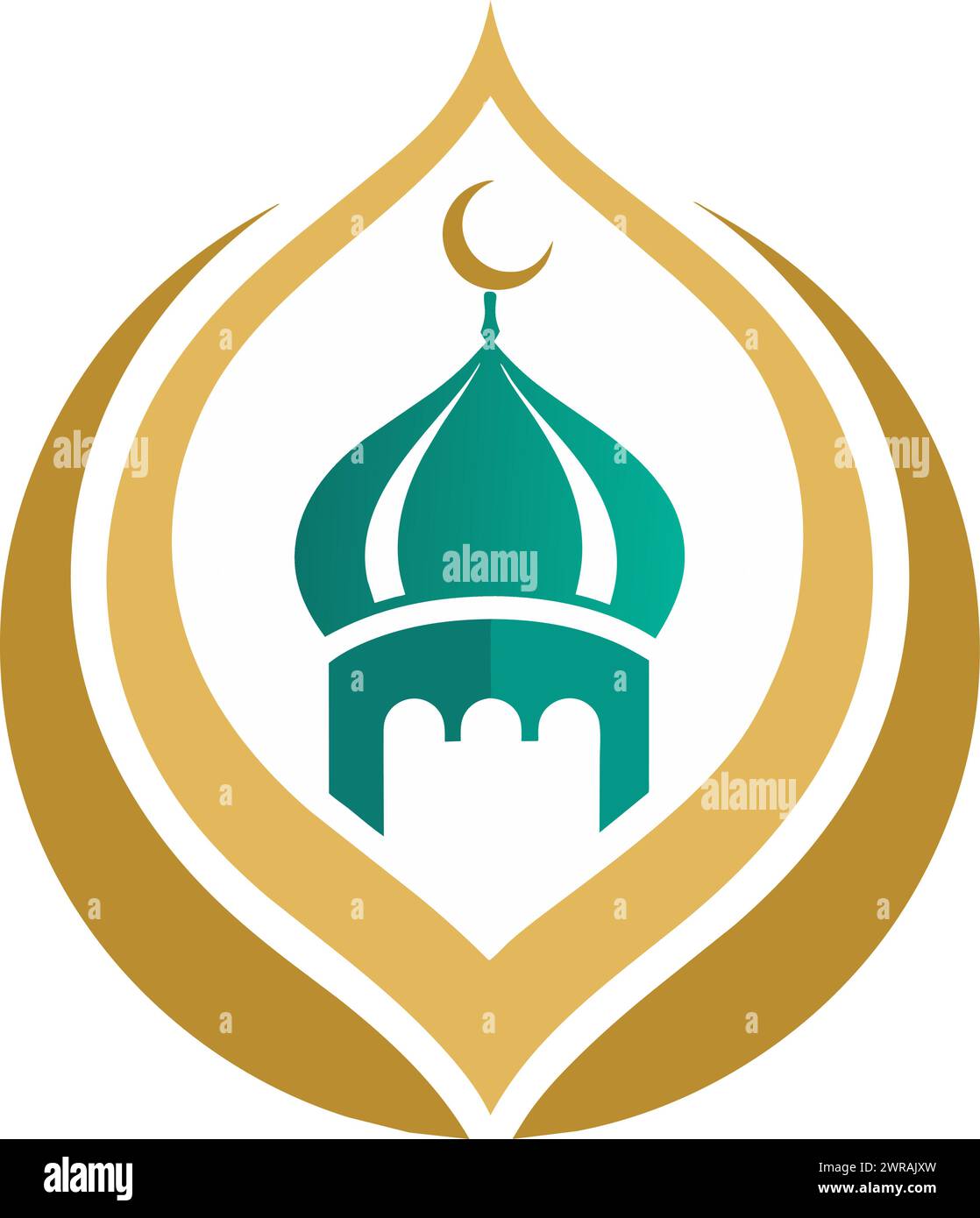 Islamic Minimalism, Vector Logo Design on White Stock Vector Image ...