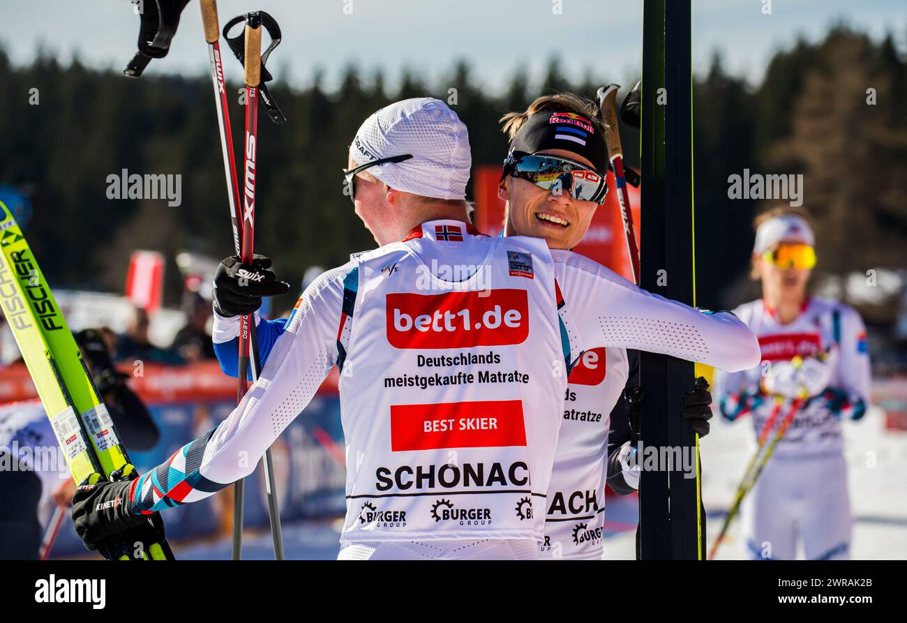 Der Sieger des Weltcups im Langlaufstadion Wittenbach Einar Luraas ...