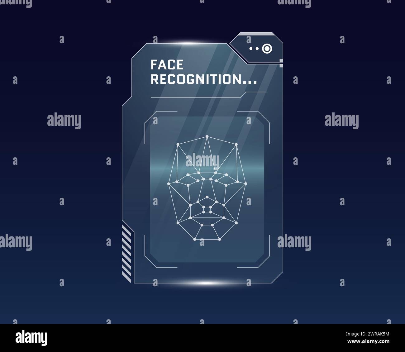 Hud Face Recognition Biometric Id Scan Panel Design User Facial Verification Scanner Person