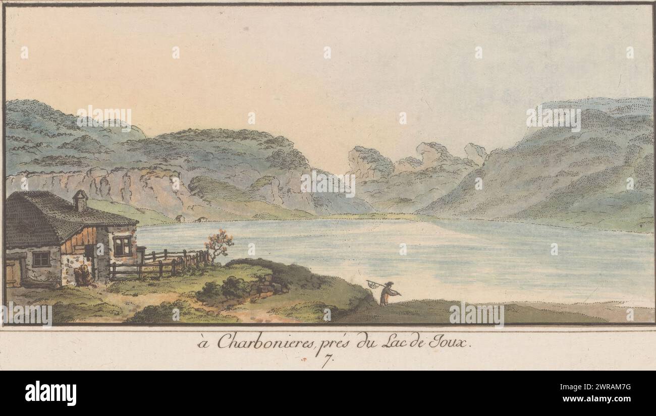 View of Les Charbonnières on the Lac de Joux, à Charbonieres, près du ...