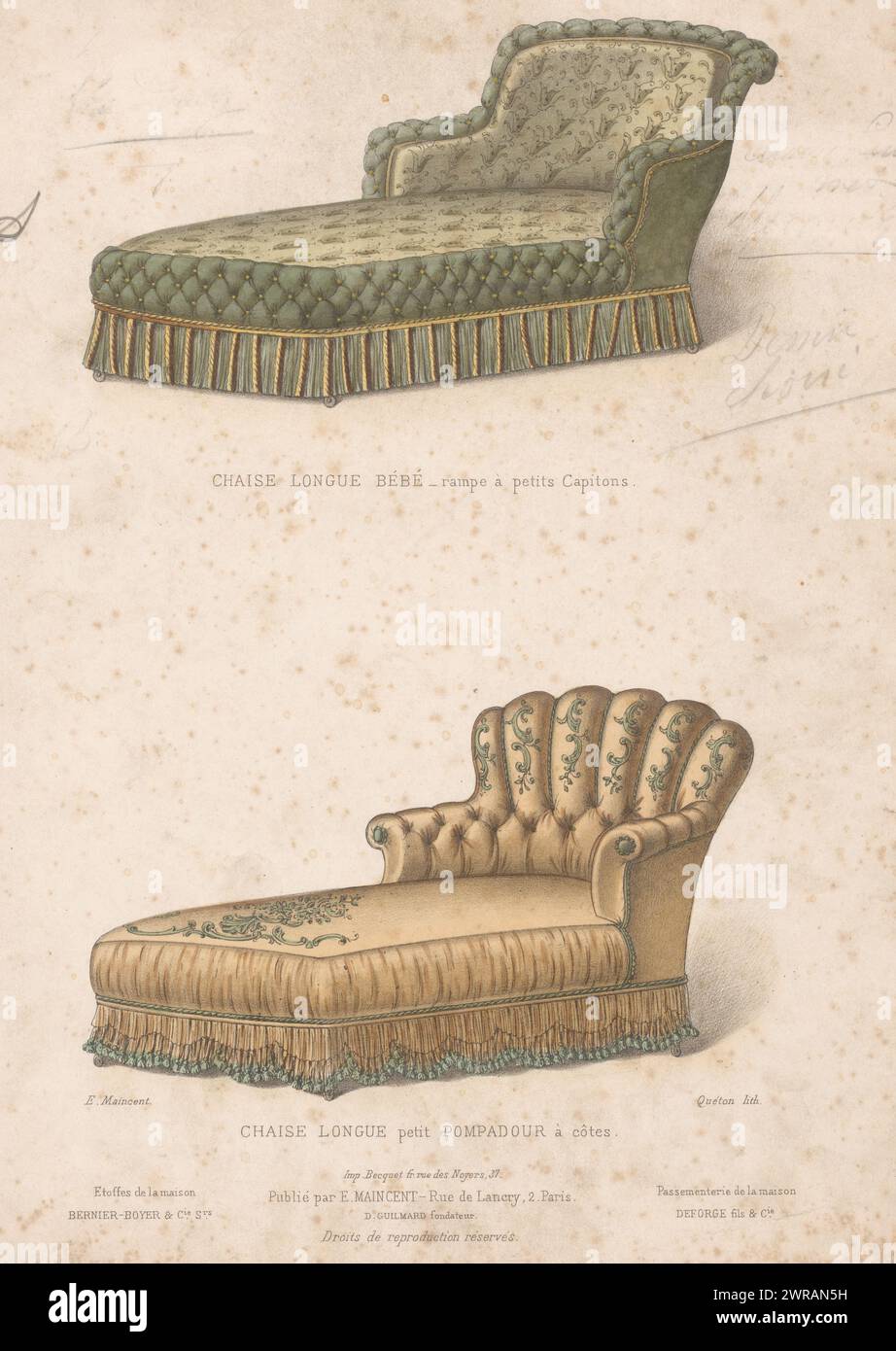 Chaise longue petit pompadour a cotes hi-res stock photography and ...