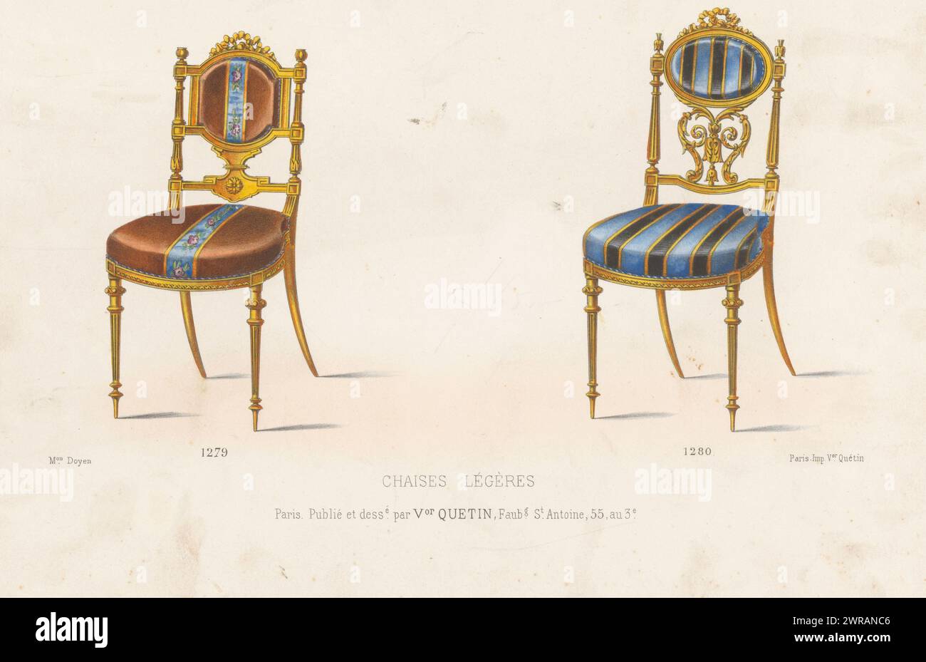 Two chairs, Chaises légères (title on object), Le Magasin de Meubles ...