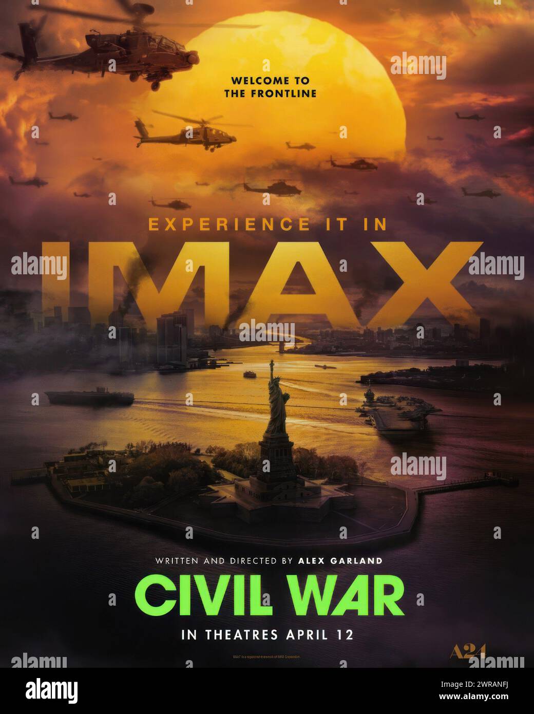 CIVIL WAR, US IMAX poster, 2024. © A24 / Courtesy Everett Collection ...