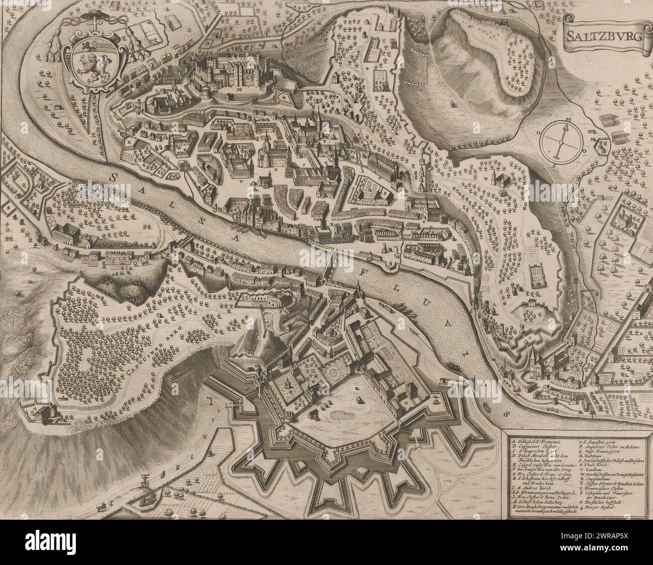 Map of Salzburg, Salzburg (title on object), Map of Salzburg with ...