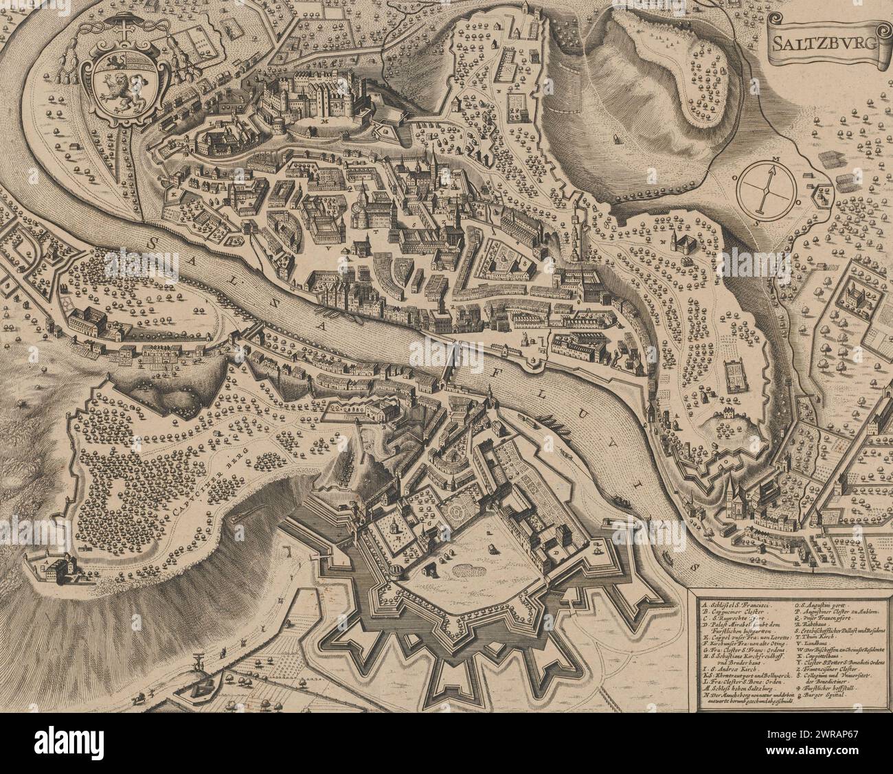 Map of Salzburg, Salzburg (title on object), Map of Salzburg with ...