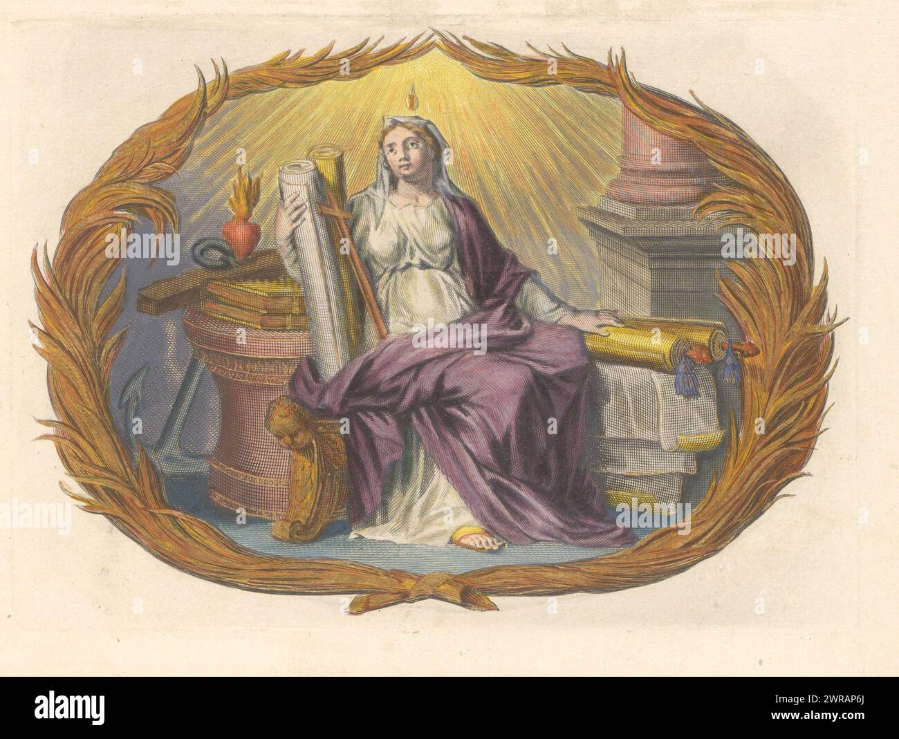 Vignette with Faith, The personification of Faith, sitting between ...