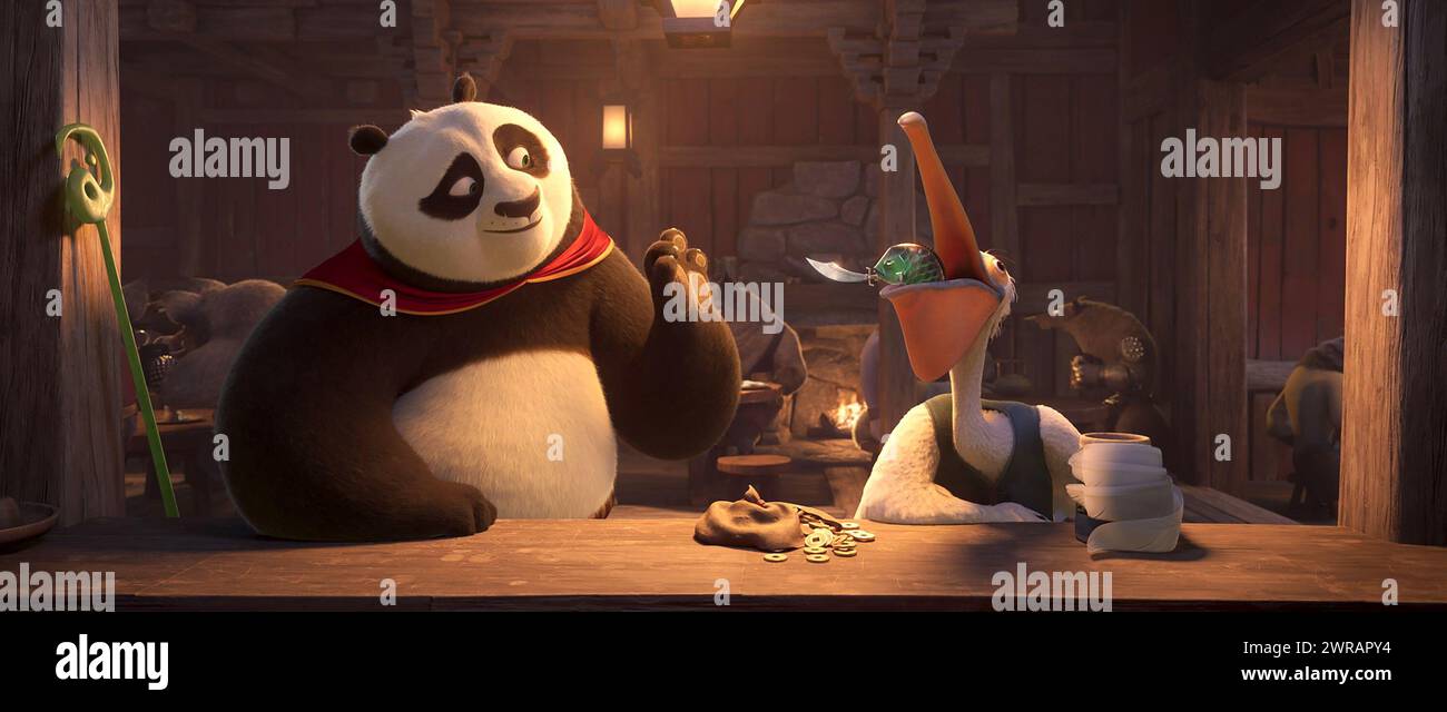 KUNG FU PANDA 4, from left: Po (voice: Jack Black), Fish (voice: Ronny ...