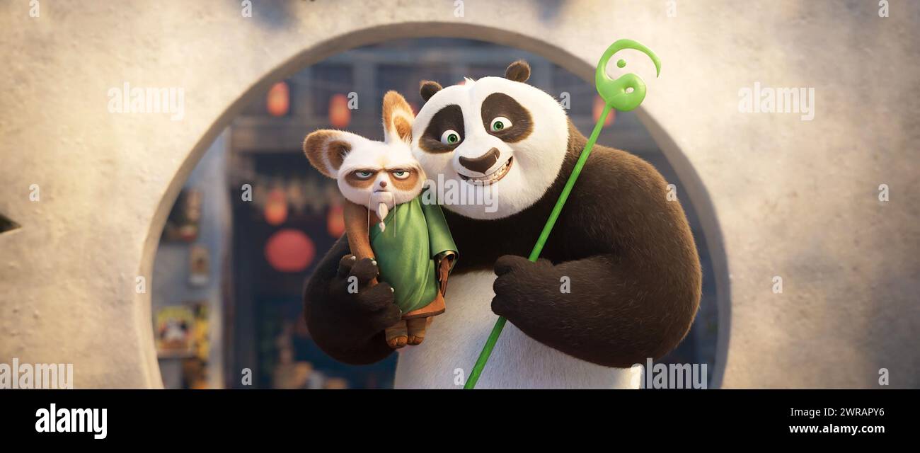 KUNG FU PANDA 4, from left: Shifu (voice: Dustin Hoffman), Po (Jack ...