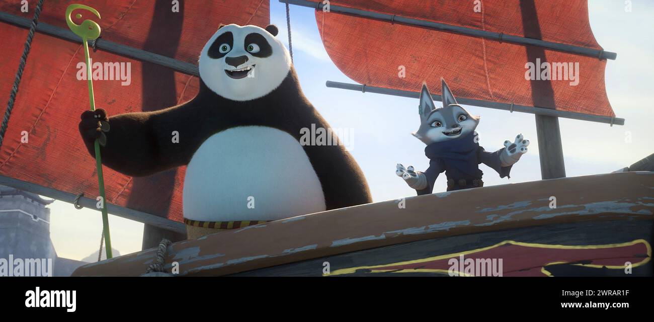 KUNG FU PANDA 4, from left: Po (voice: Jack Black), Zhen (voice ...
