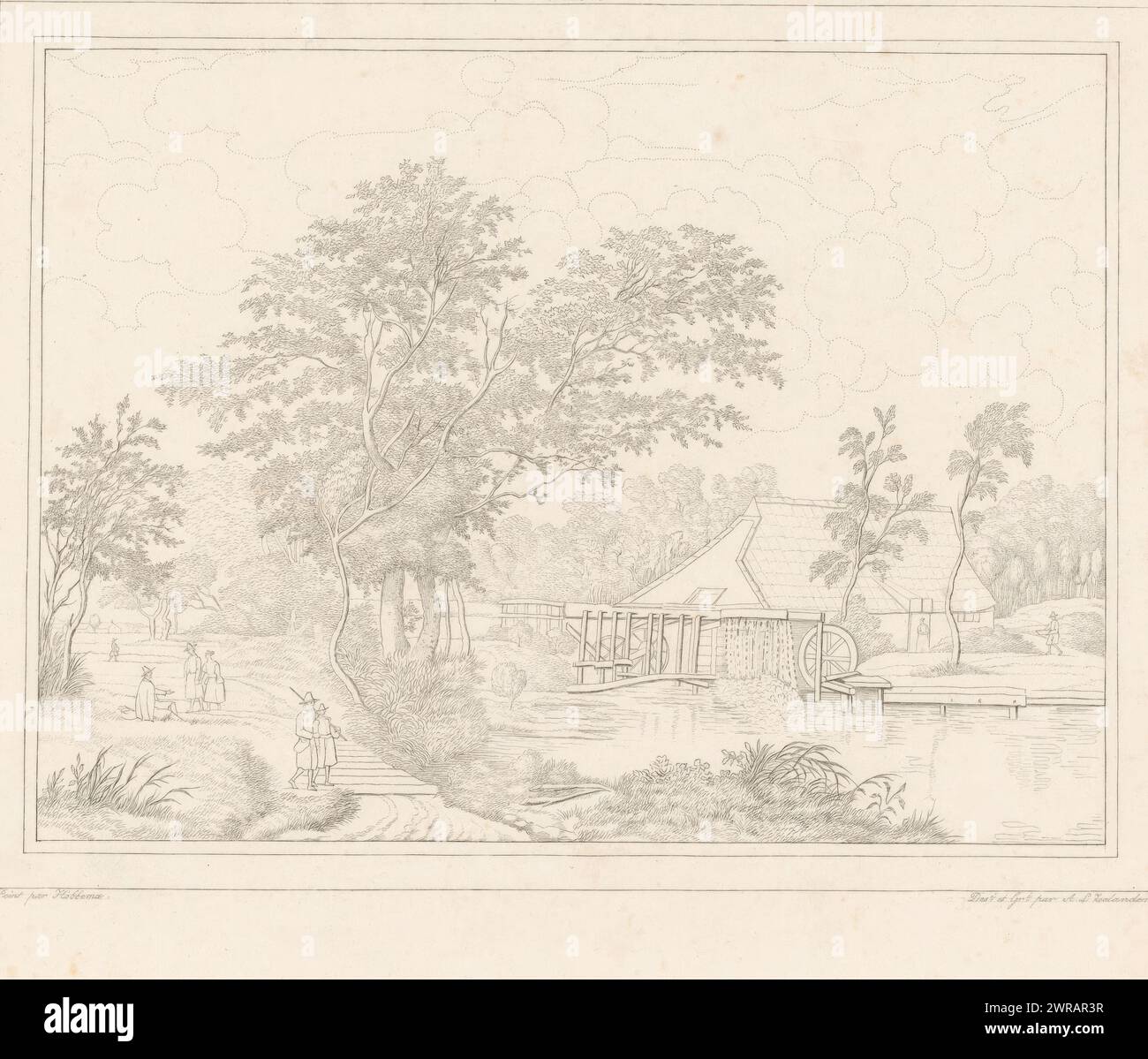 Landscape with watermill, Prints after a painting from the collection ...