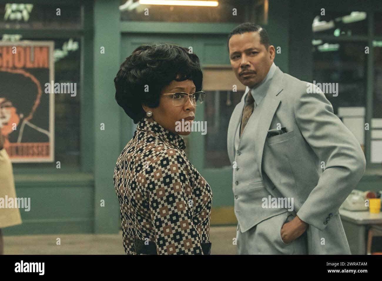 SHIRLEY, from left: Regina King as Shirley Chisholm, Terrence Howard ...