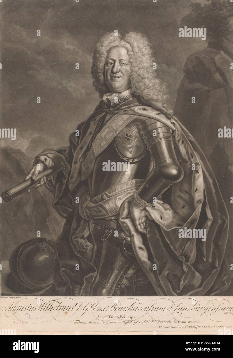Portrait of August Wilhelm von Braunschweig-Lüneburg, print maker: John ...