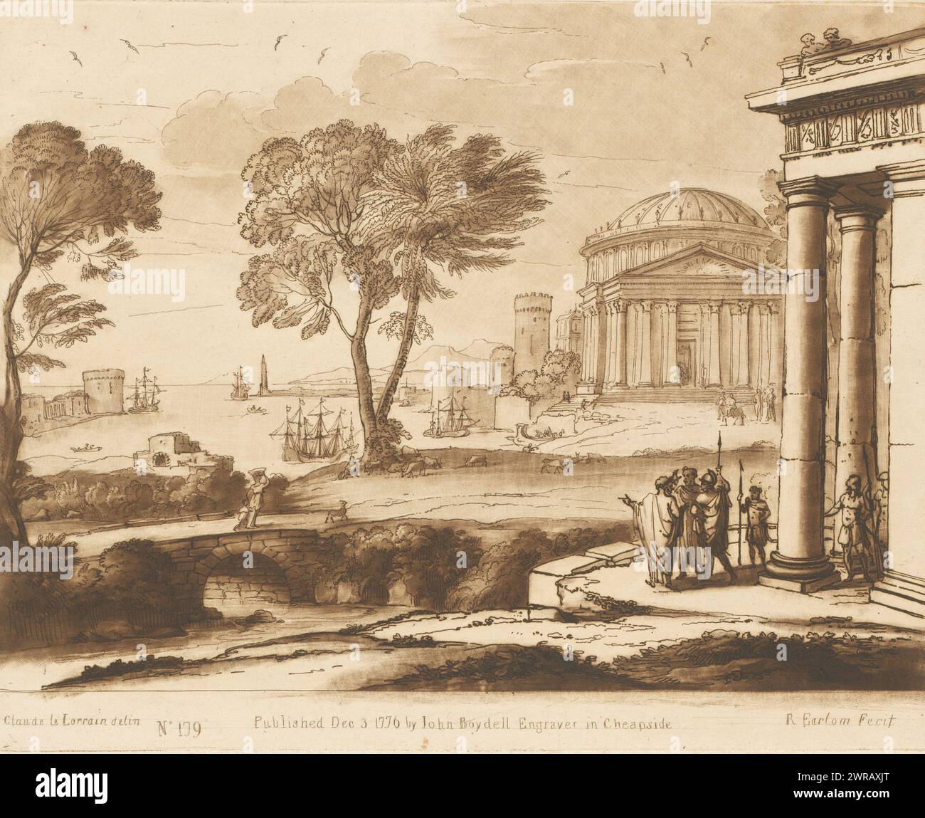 Coastal view with Aeneas at Delos, Prints after drawings by Claude ...