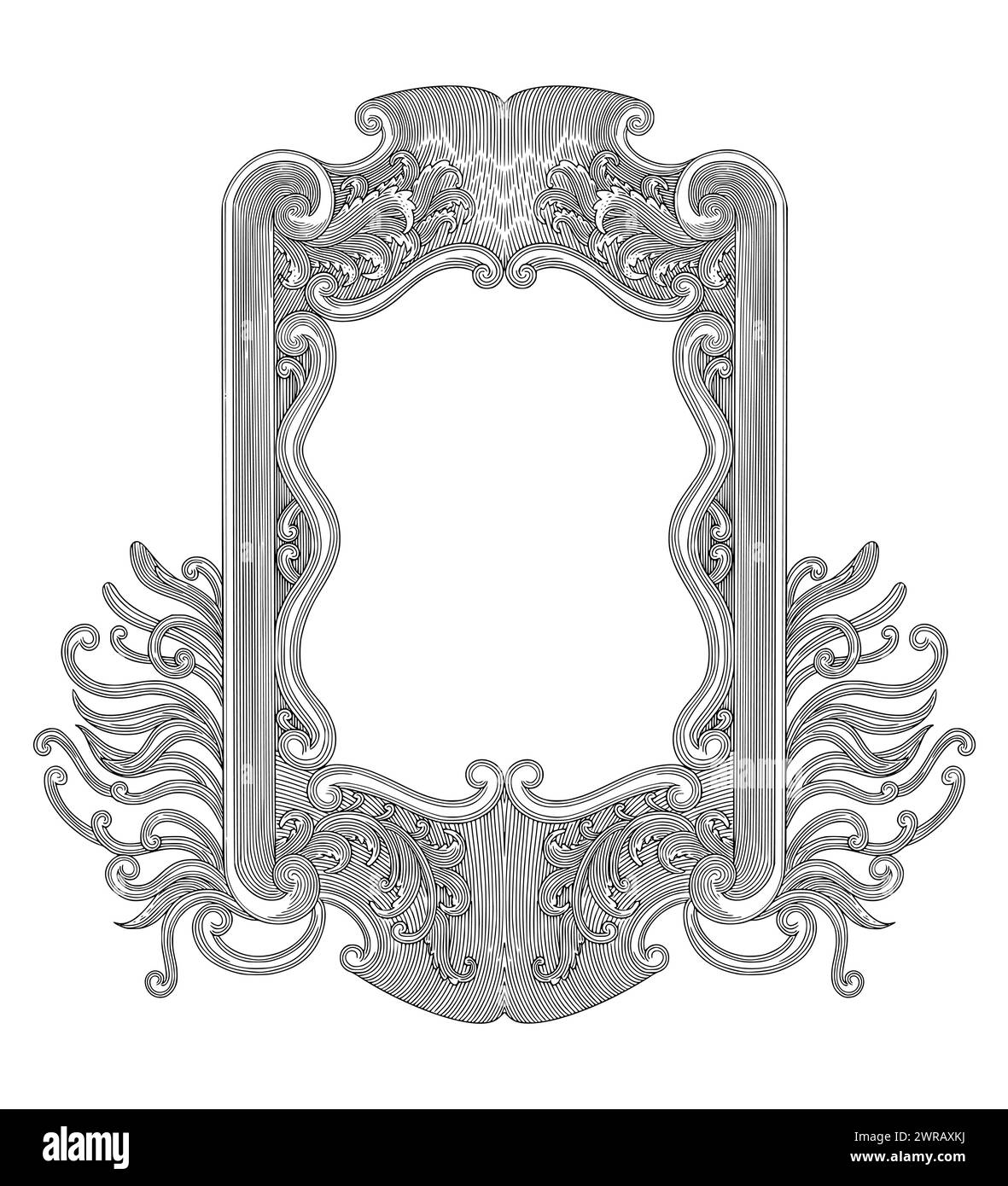 antique frame vintage engraving vector illustration Stock Vector Image ...