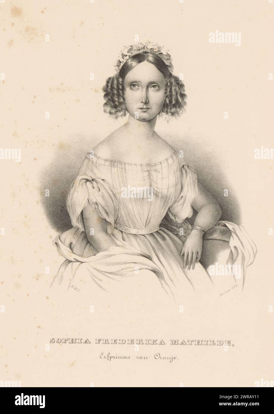 Portrait of Sophie van Wurtemberg, print maker: Nicolaas Martinus ...