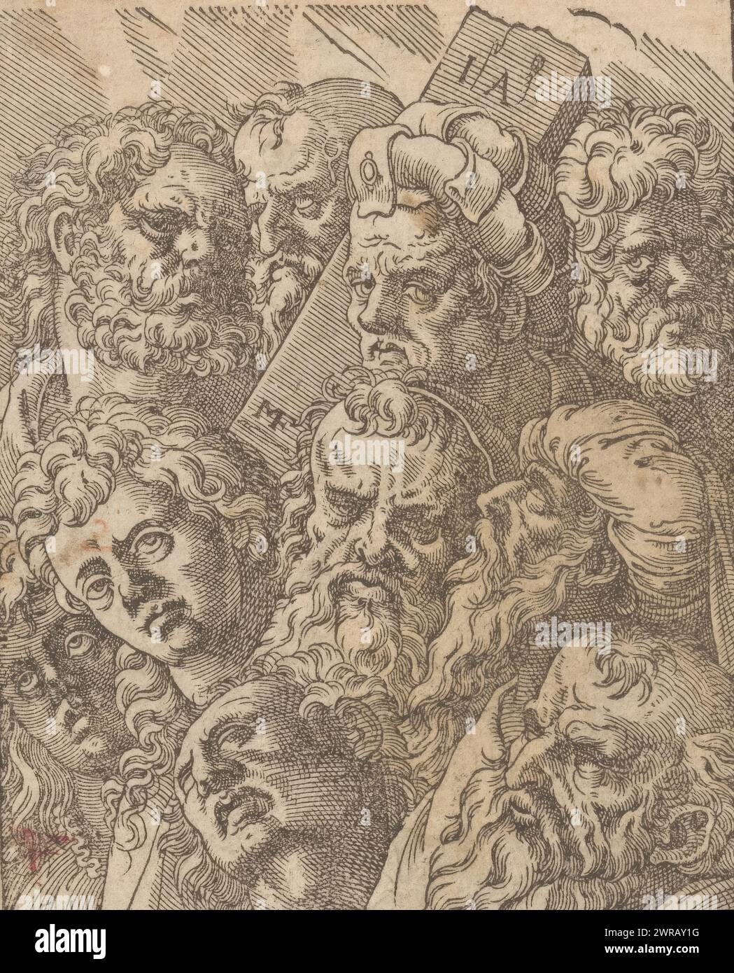 Ten heads of men of different ages, print maker: Lucas Mayer, after ...