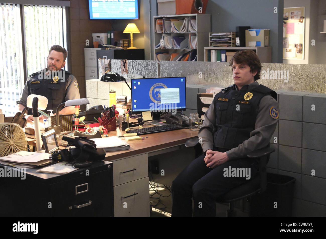 ANIMAL CONTROL, from left: Joel McHale, Michael Rowland, Raccoons and ...