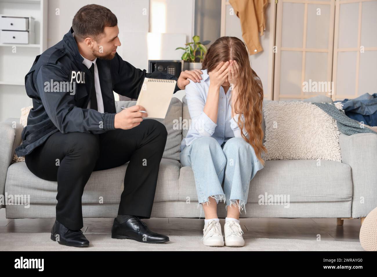 Sad police officer hi-res stock photography and images - Alamy
