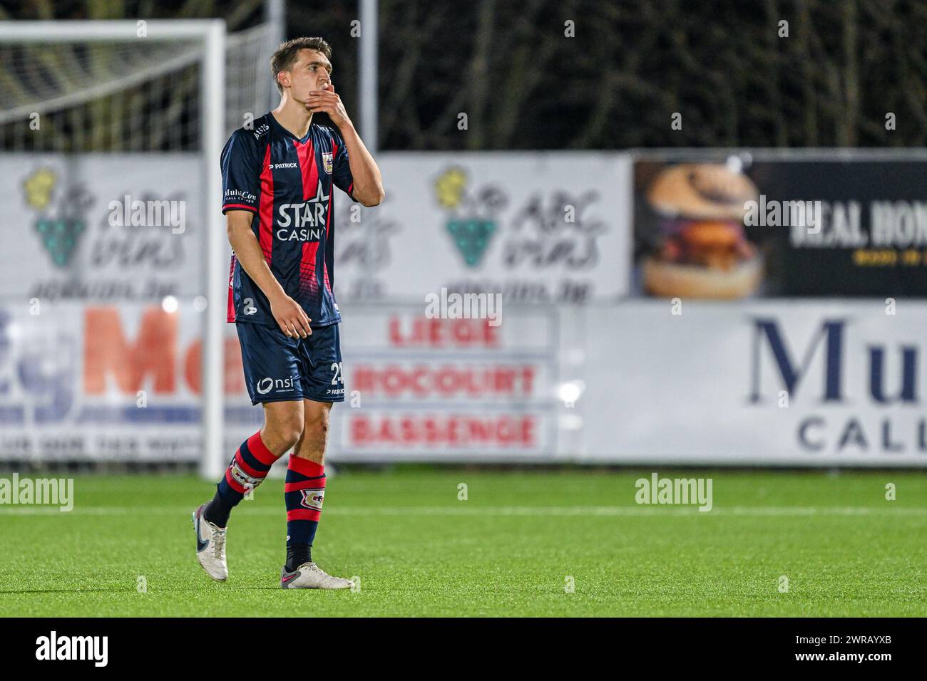 Luik, Belgium. 10th Mar, 2024. Red card for Reno Wilmots (24) of FC ...