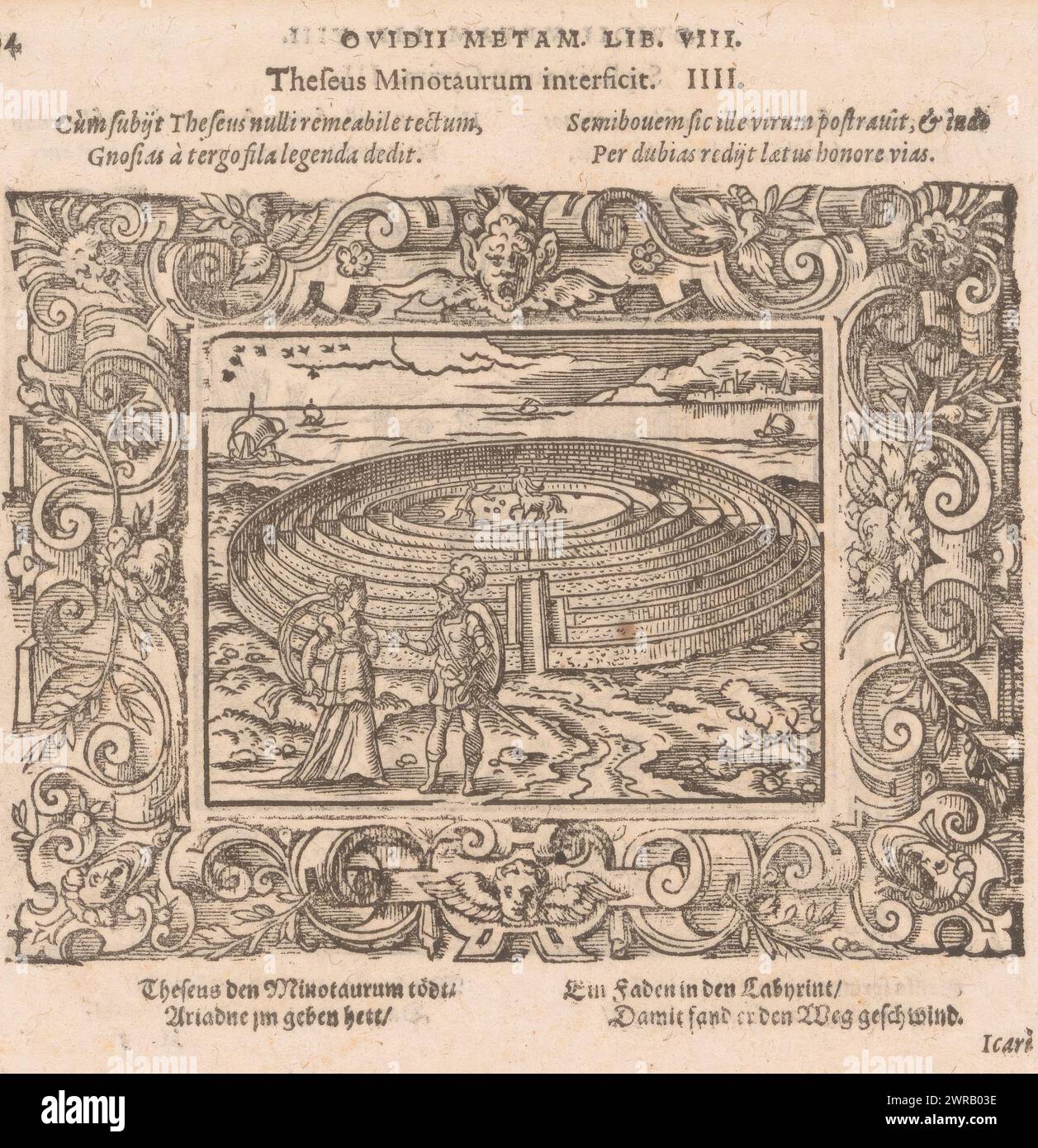 Theseus and Ariadne at the Labyrinth in which the Minotaur was ...