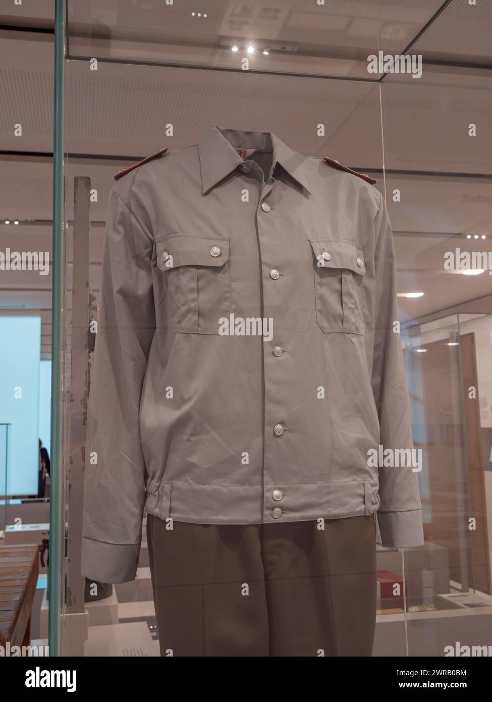 Prison guard uniform on display in the permanent exhibition, Berlin ...